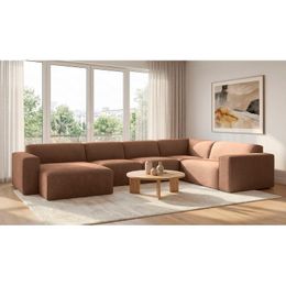OTTO home Wohnlandschaft &raquo;Clayton Breite 371 cm, U-Form&laquo; in einem trendigen Cord-Bezug, verschiedene Kombinationen verf&uuml;gbar braun 100% Polyester B/H/