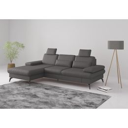 Sit & More sit&more Ecksofa &raquo;Morris L-Form, inkl. Sitztiefenverstellung&laquo; wahlweise mit Armteilverstellung, Schlaffunktion & Bettkasten braun B/H/T: 275cm x 82cm 