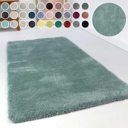 Esprit Hochflor-Teppich &raquo;Relaxx ESP-4150&laquo; rechteckig 25 mm H&ouml;he Wohnzimmer, sehr gro&szlig;e Farbauswahl, weicher dichter Hochflor blau Kunstfaser B : 240cm 1 Stk.