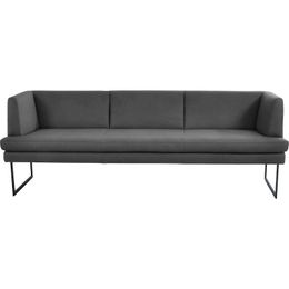 K+w Komfort & Wohnen K+W Komfort & Wohnen Polsterbank &raquo;Cube&laquo; Hammerkissenoptik, 2 Breiten, Metallkufe schwarz grau B/H/T: 229cm x 82cm x 67cm, Leder CLOUD