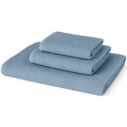 Egeria Handtuch &raquo;LIVA&laquo; 50x100 cm, Waffelpiqu&eacute; Struktur blau Waffelpiqu&eacute;, Baumwolle B/L: 50cmx100cm, 2 Stk., Waffelpiqu&eacute;