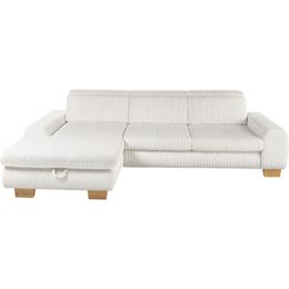 set one by Musterring Ecksofa whlw. mit Funktion, Kaltschaum, in Cord, silver, Sitzh&ouml;he 49 grau 88% Polyester;12% Polyamid B/H/T: 307cm x 86cm x 195cm