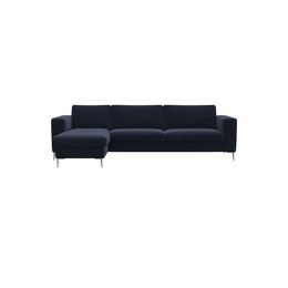 FLEXLUX Ecksofa &raquo;Fiore, super Sitzkomfort durch Kaltschaum im Sitz, L-Form&laquo; breite Armlehnen, Kaltschaum, F&uuml;&szlig;e Alu blau 100% Polyester B/H/T: 262cm x 