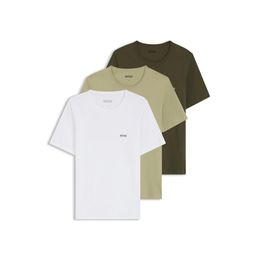 BOSS T-Shirt 'Classic' Herren Gr&ouml;&szlig;e S beige / dunkelgr&uuml;n / wei&szlig;