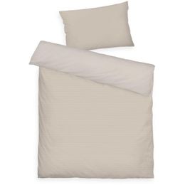 Tom Tailor HOME Babybettw&auml;sche &raquo;TWO-TONE SOLID COLORS in Gr. 100x135cm&laquo; 2 Stk. new bedroom, Doppelnaht am Kissen beige Satin, Obermaterial: 100% 