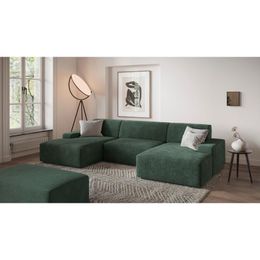 Trendmanufaktur Hocker &raquo;Wien, XXL Polsterhocker, passende Erg&auml;nzung zur Serie&laquo; in trendigem Cordstoff, gro&szlig;z&uuml;ge Breite von 112 cm gr&uuml;n 92%Polyester, 8