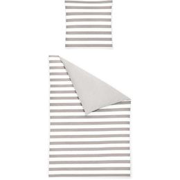 Bierbaum Bettw&auml;sche &raquo;3121&laquo; 2 Stk. Seersucker, 100 % Baumwolle, pflegeleicht, b&uuml;gelfrei grau Seersucker, Obermaterial: 100% Baumwolle B/L: 135cm x 