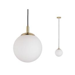 Paulmann Pendelleuchte &raquo;Neordic Menja max. 1x20W Wei&szlig;/Messing geb&uuml;rstet 230V Glas/Metall&laquo; E27 1 Stk. E27 wei&szlig; 1, &Oslash; 20cm, 1 Stk.