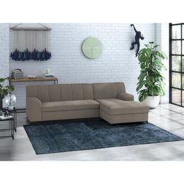 Home Affaire Ecksofa &raquo;Balme L-Form&laquo; Inkl. Zierkissen, wahlweise mit Bettfunktion grau 100% Polyester B/H/T: 239cm x 75cm x 152cm, Struktur fein, 