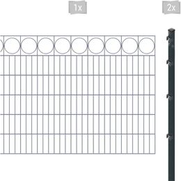 Arvotec Doppelstabmattenzaun &raquo;ESSENTIAL 120 zum Einbetonieren "Ring" mit Zierleiste&laquo; Zaunh&ouml;he 120 cm, Zaunl&auml;nge 2 - 60 m grau Kunststoff, Stahl H/L: 120cm x 