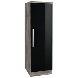KOCHSTATION Seitenschrank &raquo;KS-Samos&laquo; 50 cm breit schwarz eichefarben vintage, B/H/T: 50cm x 165cm x 60cm, T&uuml;ren: 1 Stk.