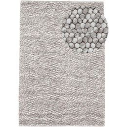 CarpetFine Teppich &raquo;Calo&laquo; rechteckig 16 mm H&ouml;he Handweb Teppich, Uni Farben, meliert, handgewebt, 70% Wolle beige Polyester, Wolle B : 240cm 1 Stk., 