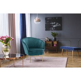 Kayoom Sessel &raquo;Poola 100, gem&uuml;tlicher Cocktail-Sessel, edler Samtbezug&laquo; 1 Stk. tlg. samtweich, gesteppt, gem&uuml;tlich, tiefe Sitzh&ouml;he von 79cm blau Bezug: 100% 