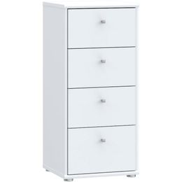 FORTE Kommode &raquo;Tempra, Kommode, 4 Schubk&auml;sten, H&ouml;he 85,5 cm&laquo; Breite 38,6 cm wei&szlig; B/H/T: 38,6cm x 85,5cm x 34,8cm, 4 Stk.
