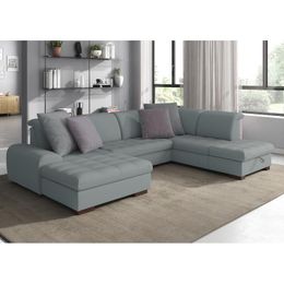 Sit & More sit&more Wohnlandschaft &raquo;Luxor U-Form&laquo; wahlweise mit Schlaffunktion, Bettkasten und Kopfteilverstellung blau Luxus-Microfaser ALTARA NUBUCK (100% 