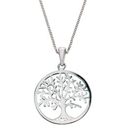 Firetti Damen Kette mit Anh&auml;nger &raquo;Schmuck Geschenk Silber 925 Halsschmuck Halskette Panzerkette Baum&laquo; silber Silber 925 (Sterlingsilber), L: 45