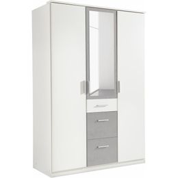 wimex Kleiderschrank &raquo;Joker&laquo; wahlweise mit Spiegel grau B/H/T: 135cm x 199cm x 59cm, T&uuml;ren: 3 Stk. mit Spiegel