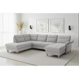 Sit & More sit&more Wohnlandschaft &raquo;Pamela U-Form, B: 292 cm, optional Schlaffunktion & Armteilverstellung&laquo; mit Federkern grau 100% Polyester B/H/T: 292cm x 90cm