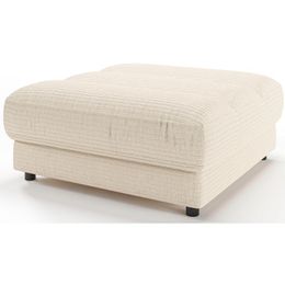 3C Candy Polsterhocker &raquo;Stripes&laquo; Passend zur Serie Stripes, Chenille-Bezug beige 100% Polyester B/H/T: 100cm x 43cm x 100cm, Chenille