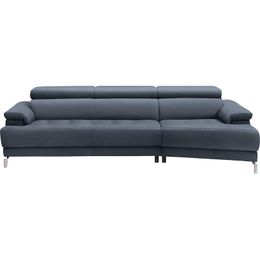 Egoitaliano Ecksofa &raquo;Soul, extravagantes Designsofa, Megasofa, super bequem, tolle Details&laquo; mit Trapez-Abschlu&szlig;element, inkl verstellbarer Kopfteile grau Leder &raquo;