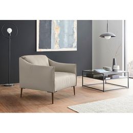 W.Schillig Cocktailsessel &raquo;sally Design-Sessel, bequem und zeitlos, tolle Verarbeitungsdetails&laquo; mit Metallf&uuml;&szlig;en in Bronze pulverbeschichtet grau 
