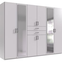 wimex Dreht&uuml;renschrank &raquo;Dillingen&laquo; Schubladen auf bequemer Zugriffsh&ouml;he, mit Spiegel wei&szlig; Holzwerkstoff Wei&szlig;, B/H/T: 270cm x 208cm x 58cm, Schubladen: 2 Stk