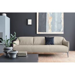 W.Schillig 3-Sitzer &raquo;sally Designsofa, Loungesofa, bequem, schmale Armlehnen, Breite 224cm&laquo; mit Metall-Winkelf&uuml;&szlig;en in Silber matt, Breite 224 cm grau 
