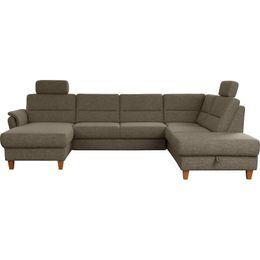 Home Affaire Wohnlandschaft &raquo;Palmera U-Form, B: 308 cm&laquo; optional Schlaffunktion & Bettkasten, Federkern gr&uuml;n 100% Polyester;Struktur (100% Polyester);