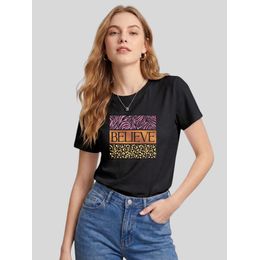 Lapaplus Shirt 'Women Retro Pink Zebra & Leopard Print T-Shirt' Damen Gr&ouml;&szlig;e XXL schwarz