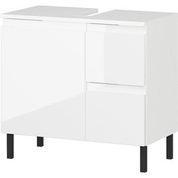 Germania Waschbeckenunterschrank &raquo;Scantic&laquo; 1 Stk. tlg. mit Siphonausschnitt wei&szlig; Holzwerkstoff, MDF Wei&szlig;, B/H/T: 60cm x 56cm x 34cm, Schubladen: 2 Stk