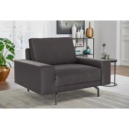 Creation BY ROLF BENZ Sessel &raquo;CR.450, Designsessel, Loungesessel&laquo; Armlehne breit niedrig, Alugussf&uuml;&szlig;e in umbragrau, Breite 120 cm braun NaturLEDER 