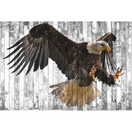 ARCHITECTS PAPER Fototapete &raquo;Atelier 47 Polygon Eagle 2&laquo; Holz glatt Vlies, Wand, Schr&auml;ge, Decke gelb Vlies B/L: 4m x 2,7m