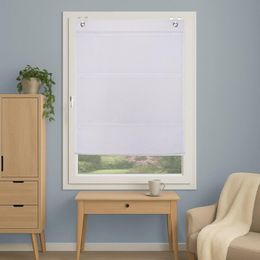 Home Wohnideen Magnetrollo &raquo;ABELIA&laquo; mit Hakenaufh&auml;ngung ohne Bohren und Schrauben Uni wei&szlig; Obermaterial: 100% Polyester 130cm, Hakenaufh&auml;ngung, 45cm