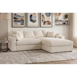 OTTO home Ecksofa &raquo;Cosy Lounge L-Form, Breite 268 cm&laquo; Mega-Sofa mit Cordstoff bezogen, mit Federkern & 5 Zierkissen 100% Polyester B/H/T: 268cm x 