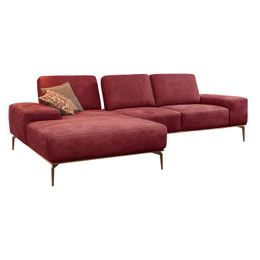 W.Schillig Ecksofa &raquo;run, Designsofa mit tollem Sitzkomfort, bequem, L-Form&laquo; mit Holzsockel, F&uuml;&szlig;e in Bronze pulverbeschichtet, Breite 279 cm rot 