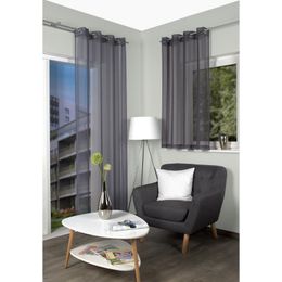 Home Wohnideen Gardine &raquo;DOLLY&laquo; Multifunktionsband 1 Stk. tlg. transparent grau Voile, Polyester 225cm, Multifunktionsband, 140cm