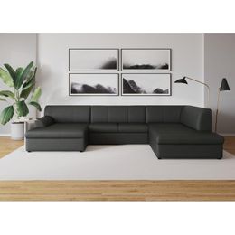 DOMO collection Wohnlandschaft &raquo;Topper, elegant und zeitlos, komfortabel, U-Form&laquo; wahlweise mit Bettfunktion grau B/H/T: 320cm x 78cm x 213cm, 