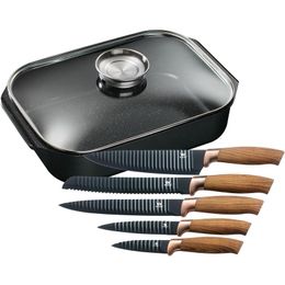 King Br&auml;ter Set, 7 Stk. tlg. Aluminiumguss braun H&ouml;he 8,5cm
