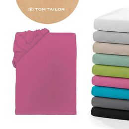 Tom Tailor HOME Spannbettlaken &raquo;Tom Tailor Jersey&laquo; ab Gr&ouml;&szlig;e 90x200 cm, Laken in hochwertiger Jersey Qualit&auml;t pink Jersey, Obermaterial: 100% Baumwolle