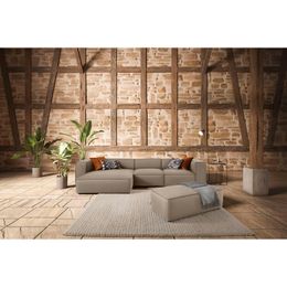 W.Schillig Ecksofa &raquo;around-the-block Mega Sofa, viel Platz und hoher Sitzkomfort, L-Form&laquo; mit eleganter Biese, mit Federkern, Breite 341 cm braun 