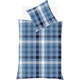 Fleuresse Bettw&auml;sche &raquo;Lech 3742&laquo; 3 Stk. Edelflanell, Baumwolle, in Gr. 135x200, 155x220, 200x200cm blau Flanell, Obermaterial: 100% Baumwolle B/L: 