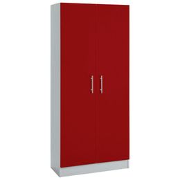 Wiho-K&uuml;chen wiho K&uuml;chen Mehrzweckschrank &raquo;Kiel&laquo; Typ 3 rot B/H/T: 80cm x 180cm x 35cm, T&uuml;ren: 2 Stk.