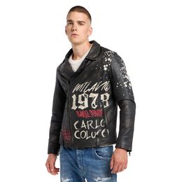 Carlo Colucci Between-Season Jacket 'Faccio' male size S Beige / Red / Black