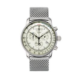Zeppelin Herren Zeppelin Chronograph &raquo;100 Jahre&laquo; Quarzuhr, Armbanduhr, Herrenuhr, Made in Germany, Edelstahlarmband silber Einheitsgr&ouml;&szlig;e