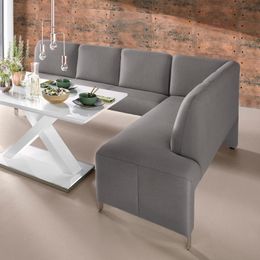 exxpo - sofa fashion Eckbank &raquo;Intenso, modern, 263/198 cm (B/T)&laquo; hohe Bodenfreiheit, frei im Raum stellbar, hoher Sitzkomfort grau NaturLeder;