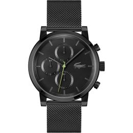 Lacoste Herren Multifunktionsuhr &raquo;REPLAY&laquo; Armbanduhr, Quarzuhr, Herrenuhr, Edelstahlarmband, analog schwarz Einheitsgr&ouml;&szlig;e