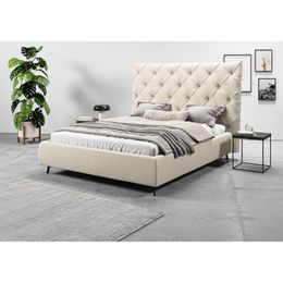 Home Affaire Polsterbett &raquo;Maxime, in 4 Breiten bis 200cm, auch in Leder&laquo; Kopfteilh&ouml;he 143 cm, belastbar bis 280 kg, auch in &Uuml;berl&auml;nge 220cm beige 96% 