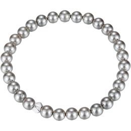 Firetti Damen Perlenarmband &raquo;Schmuck Geschenk Edelstahl Armschmuck Armkette Rondell&laquo; mit Muschelperle silber 19cm, Nylon Perlen Silber 925 (