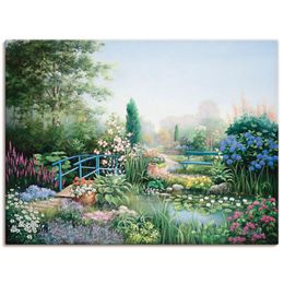Artland Wandbild &raquo;Br&uuml;cke der Liebe&laquo; Garten 1 Stk. tlg. als Leinwandbild, Poster in verschied. Gr&ouml;&szlig;en gr&uuml;n Leinwand B/H/T: 40cm x 30cm, Leinwandbild Garten 