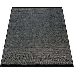 Paco Home Wollteppich &raquo;Kasko 300&laquo; rechteckig 12 mm H&ouml;he Handweb, Flachgewebe, reine Wolle, handgewebt, hochwertig verarbeitet schwarz Baumwolle, Wolle B : 80cm 